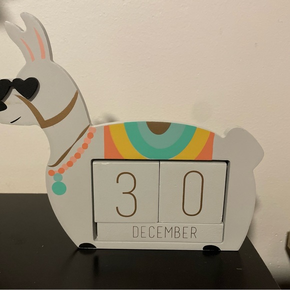 Office | Llama Wooden Perpetual Calendar | Poshmark